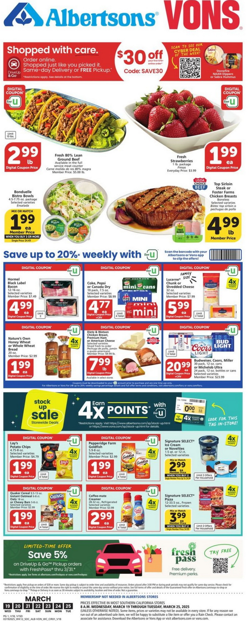 Vons Weekly Ad Mar 19 – Mar 25, 2025