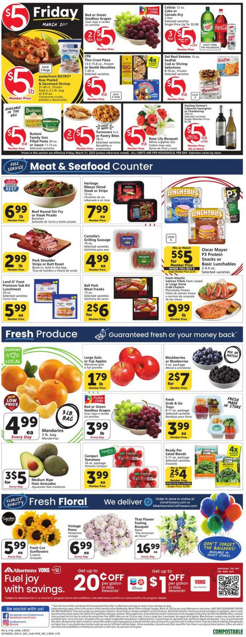 Vons Weekly Ad Mar 19 – Mar 25, 2025