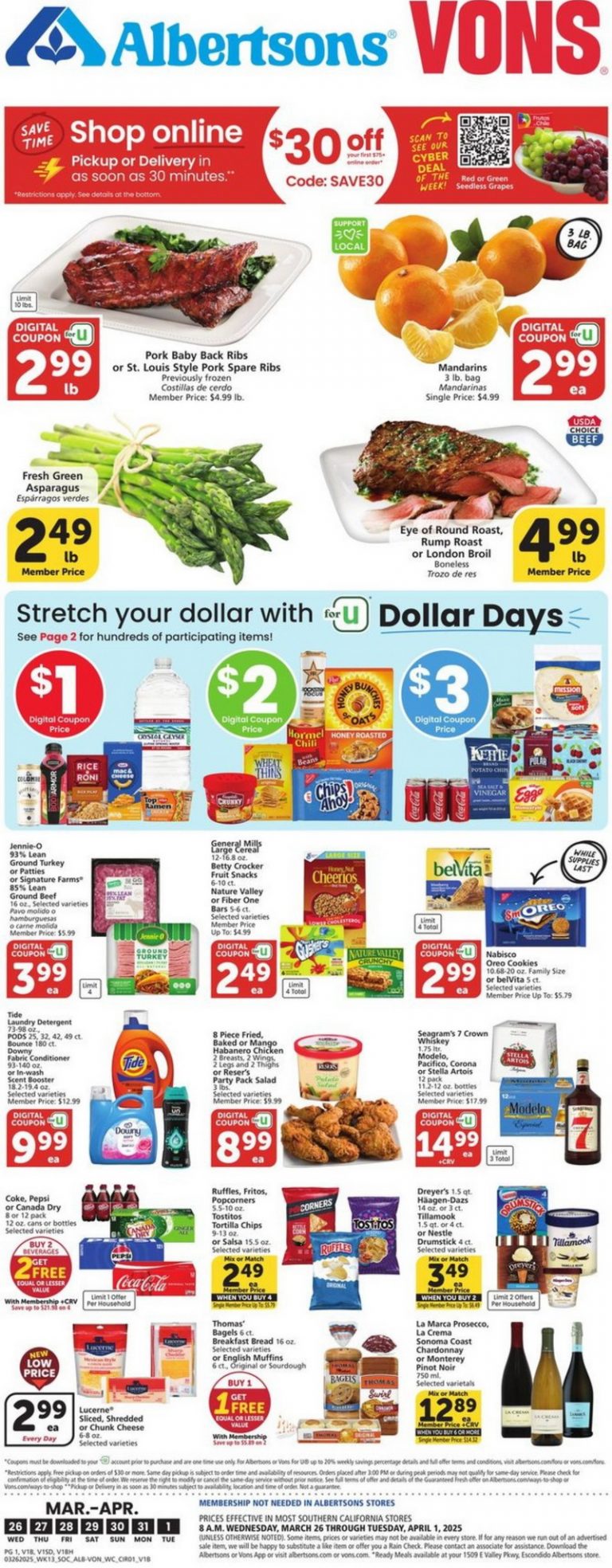 Vons Weekly Ad Mar 26 – Apr 01, 2025