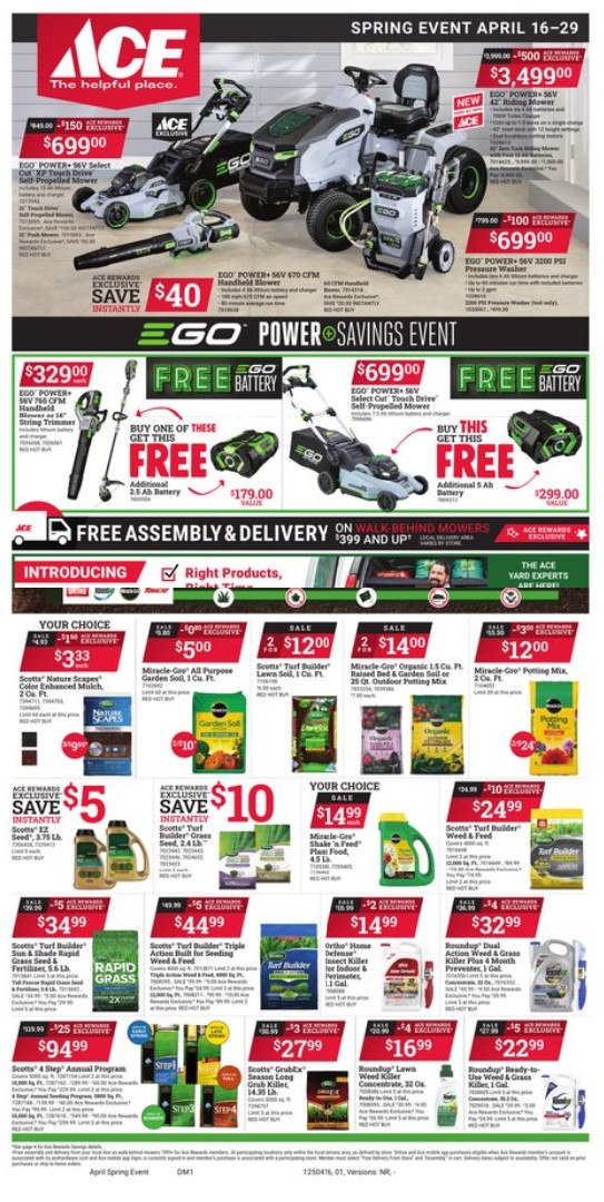 ACE Hardware Spring Event Ad Apr 16 – Apr 29, 2025