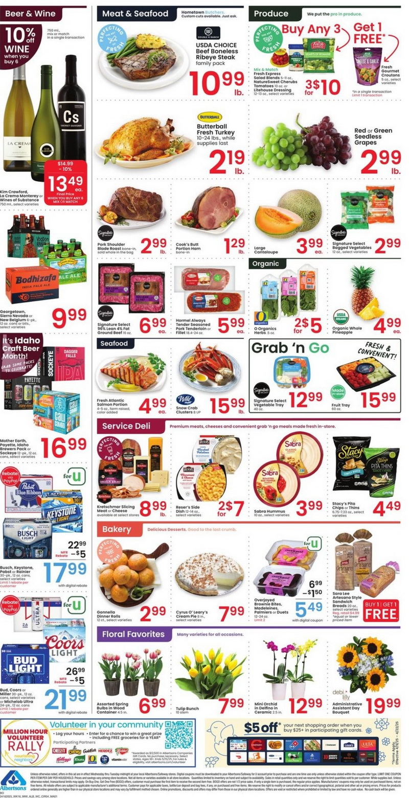 Albertsons Weekly Ad Apr 16 – Apr 22, 2025 (Easter Promotion Included)
