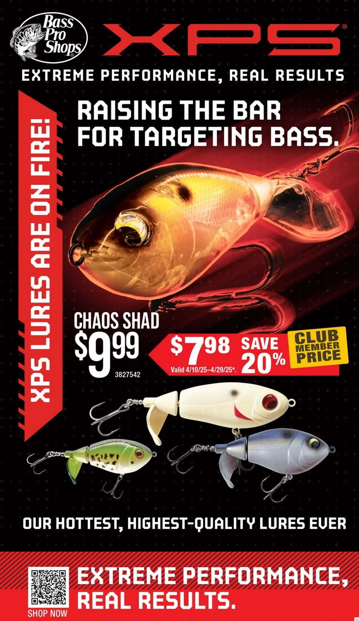 Bass Pro Shops XPS Lures Sale Apr 10 – Apr 29, 2025