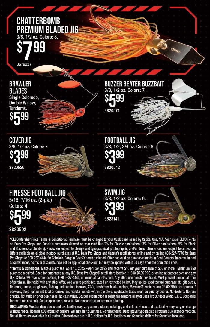Bass Pro Shops XPS Lures Sale Apr 10 – Apr 29, 2025