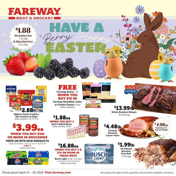 Fareway Weekly Ad Apr 14 – Apr 19, 2025 (Easter Promotion Included)