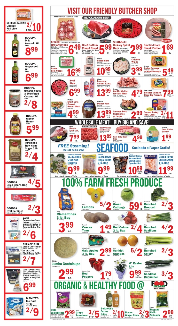 Food Bazaar Weekly Ad Apr 17 – Apr 23, 2025 (Easter Day Promotion Included)