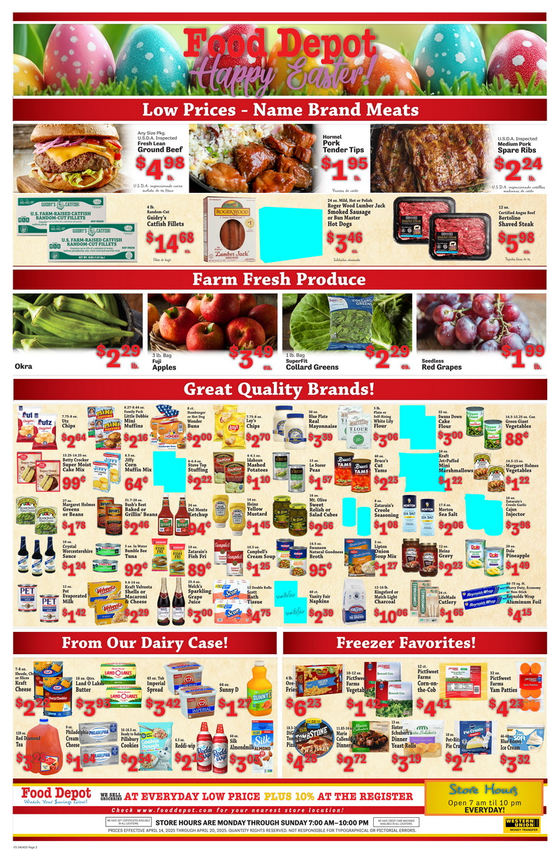 Food Depot Weekly Ad Apr 14 – Apr 20, 2025 (Easter Promotion Included)