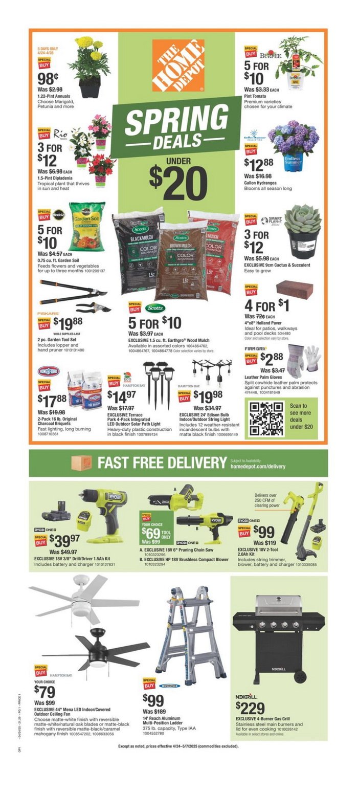 Home Depot Spring Deals Apr 24 – May 07, 2025