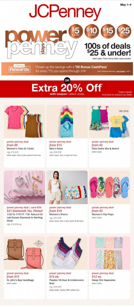 JCPenney Store Ad May 01 – May 04, 2025