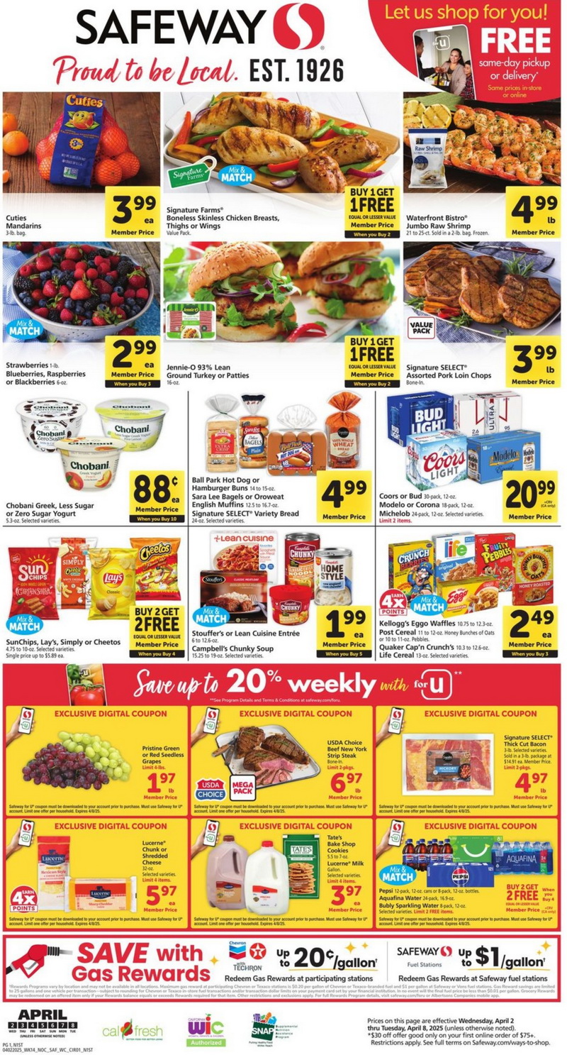 Safeway Weekly Ad Apr 02 – Apr 08, 2025
