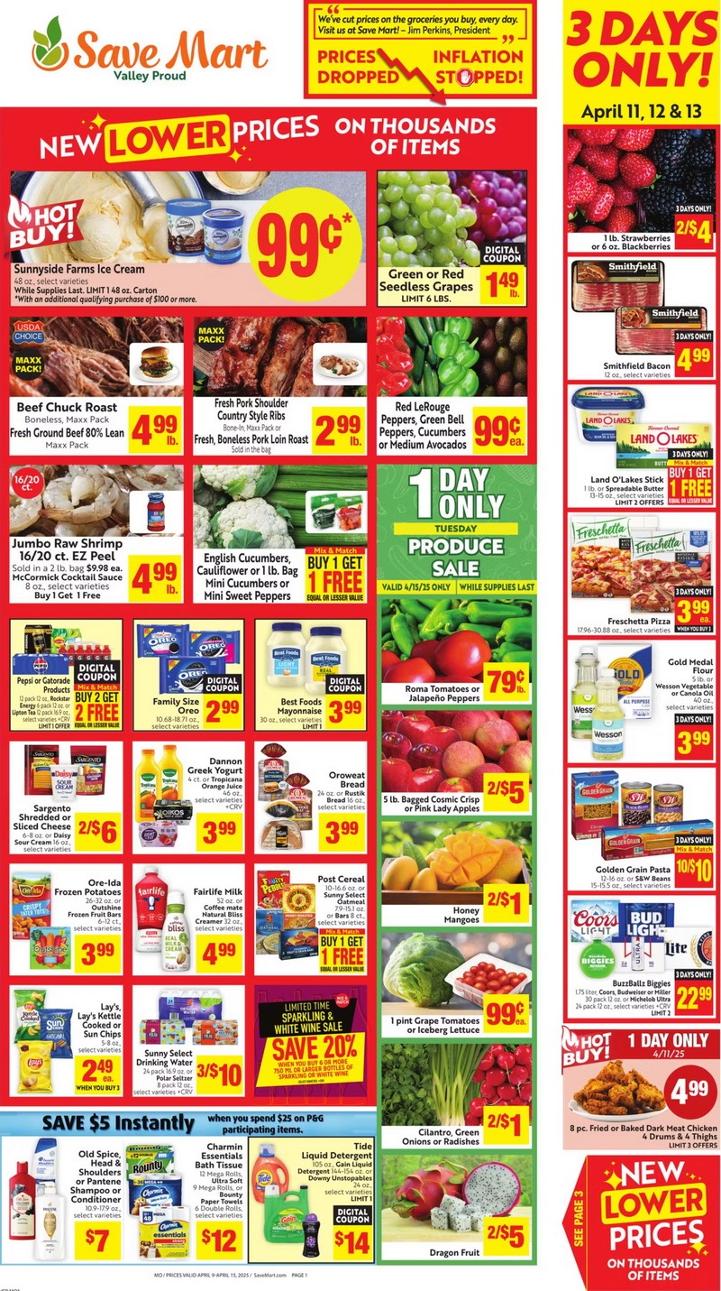 Save Mart Supermarkets Weekly Ad Apr 09 – Apr 15, 2025