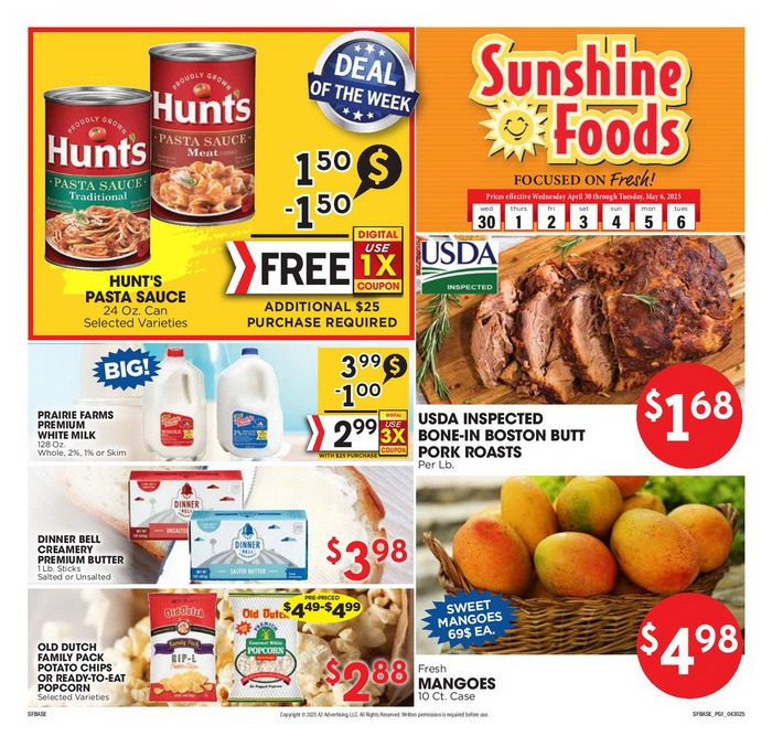 Sunshine Foods Weekly Ad Apr 30 – May 06, 2025