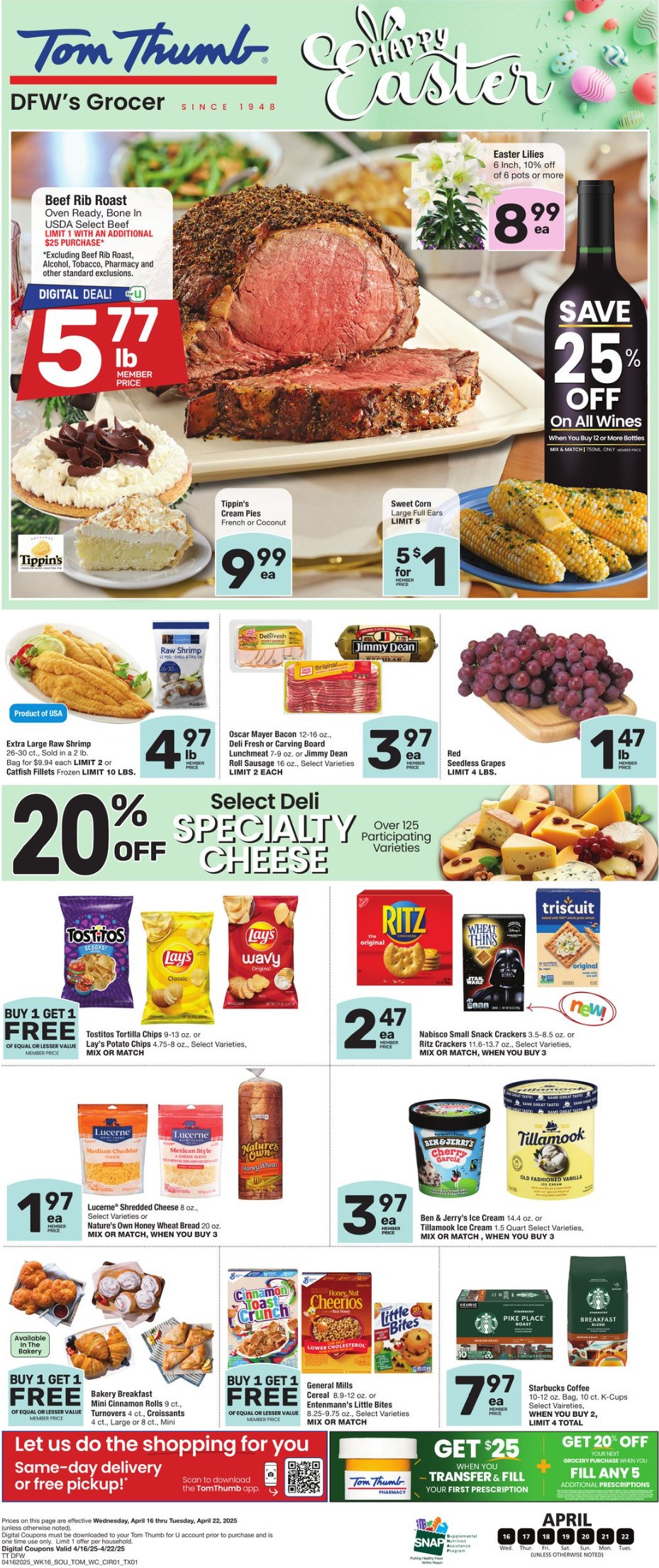 Tom Thumb Weekly Ad Apr 16 – Apr 22, 2025 (Easter Day Promotion Included)