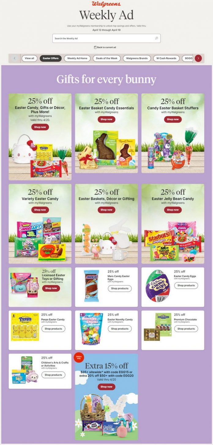 Walgreens Weekly Ad Apr 13 – Apr 19, 2025 (Easter Promotion Included)