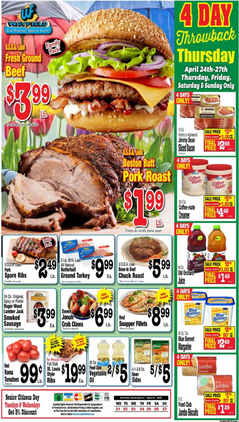 Wayfield Foods Weekly Ad Apr 21 – Apr 27, 2025