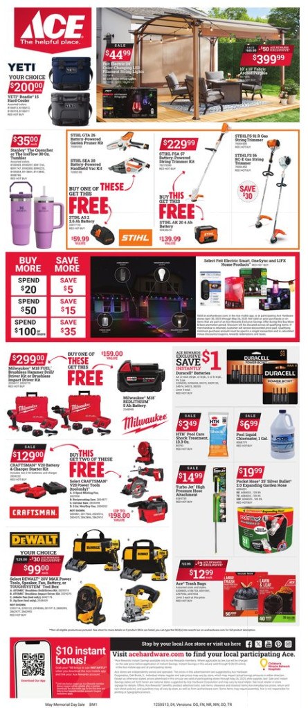 ACE Hardware Memorial Day Sale May 13 – May 26, 2025