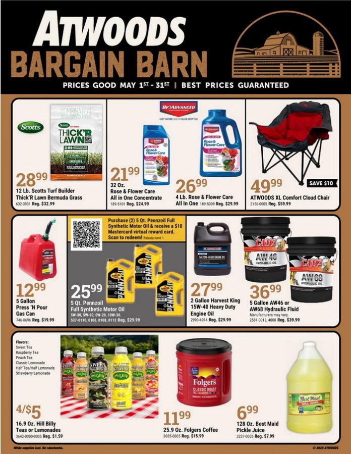 Atwoods Monthly Ad May 01 – May 31, 2025
