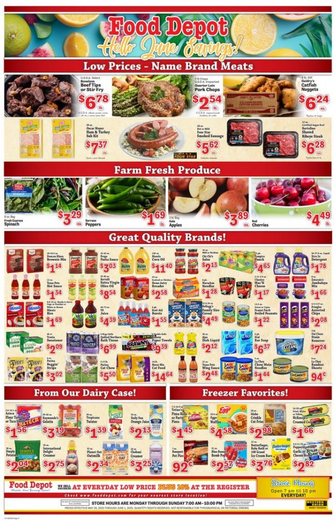 Food Depot Weekly Ad May 26 – Jun 01, 2025