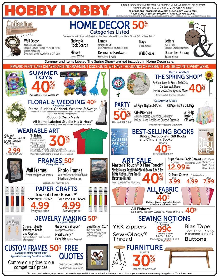 Hobby Lobby Weekly Ad May 04 – May 10, 2025