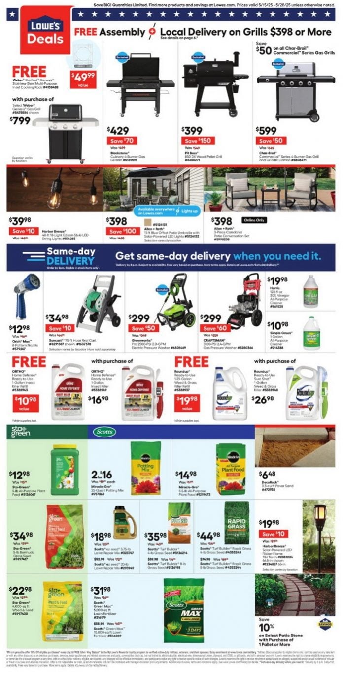 Lowe's Weekly Ad May 15 – May 28, 2025 (Memorial Day Promotion Included)