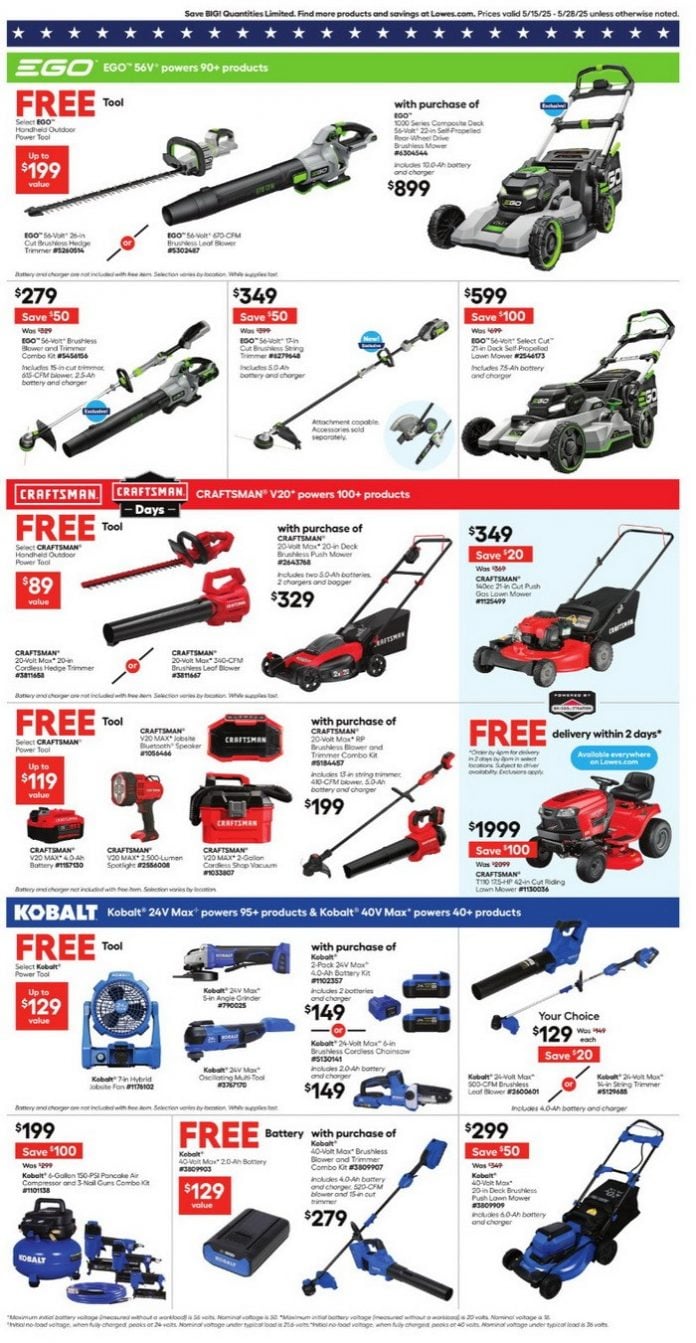 Lowe's Weekly Ad May 15 – May 28, 2025 (Memorial Day Promotion Included)