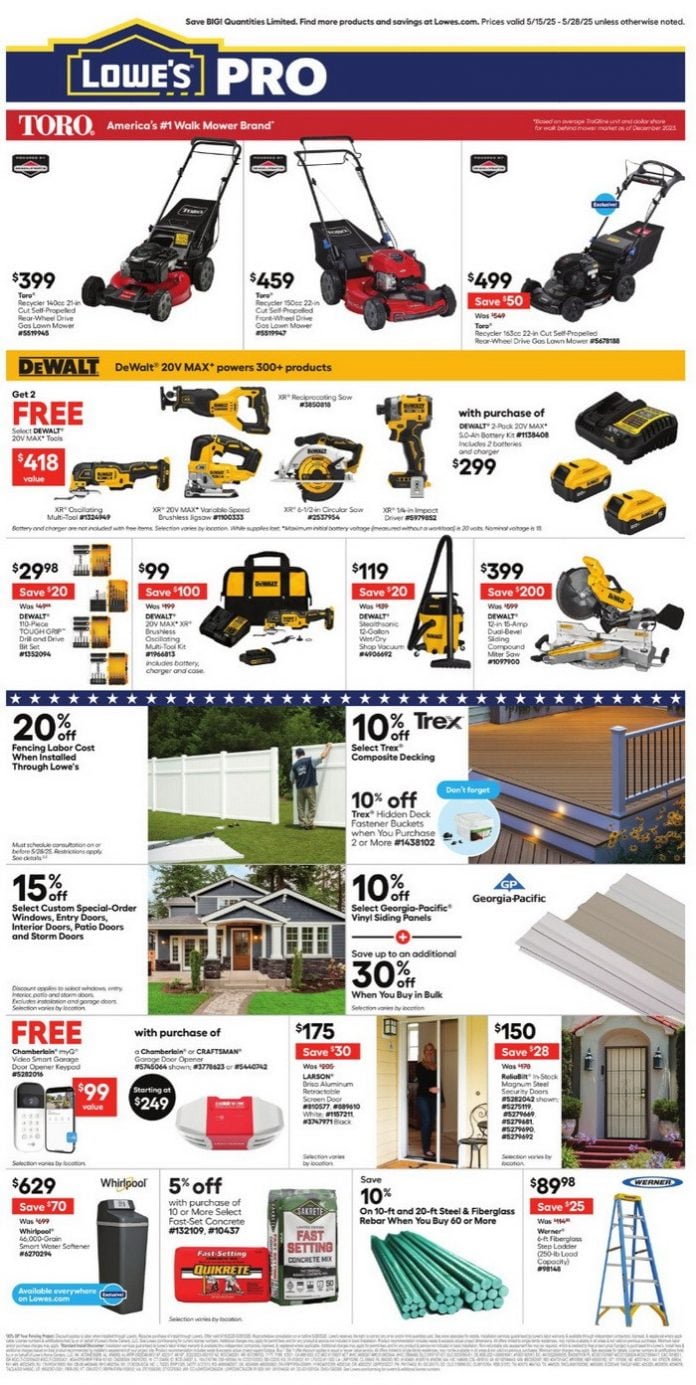 Lowe's Weekly Ad May 15 – May 28, 2025 (Memorial Day Promotion Included)
