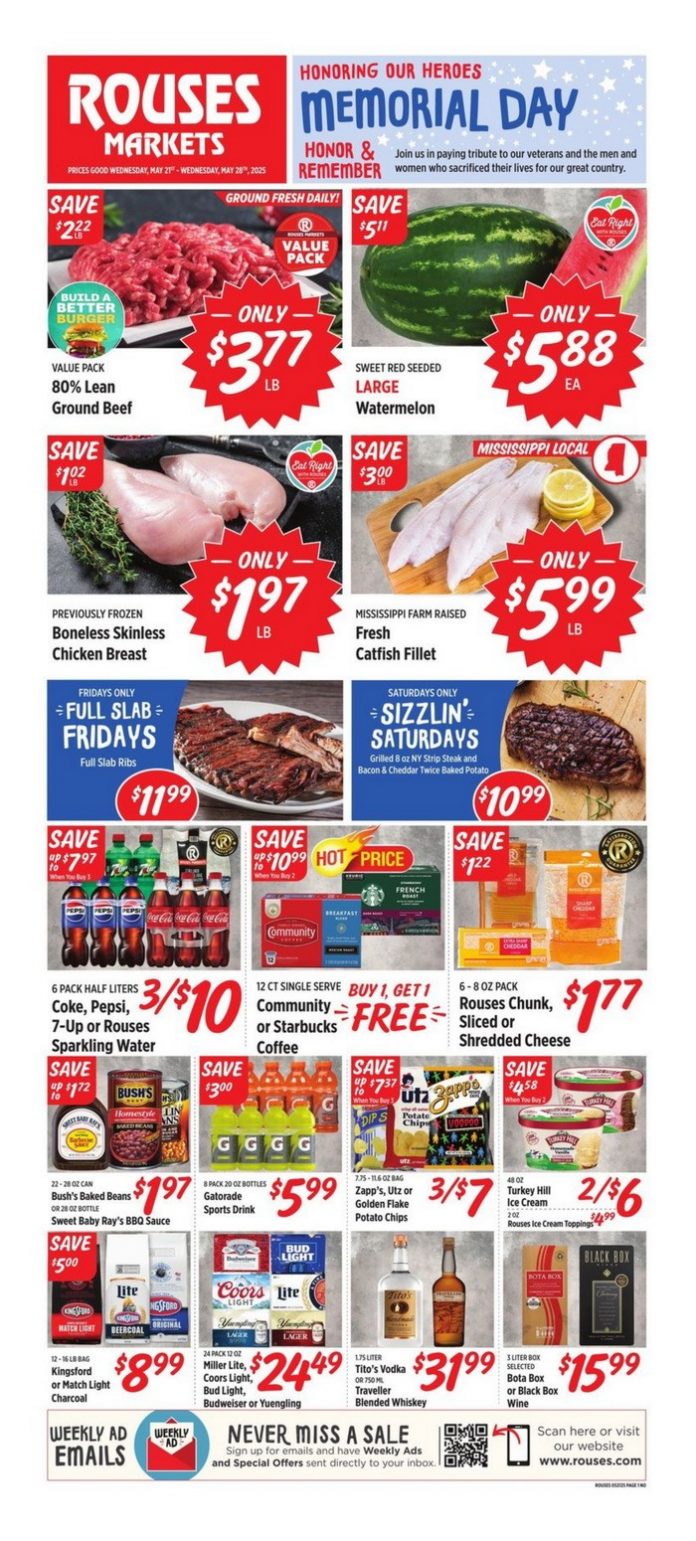 Rouses Weekly Ad May 21 – May 28, 2025 (Memorial Day Promotion Included)