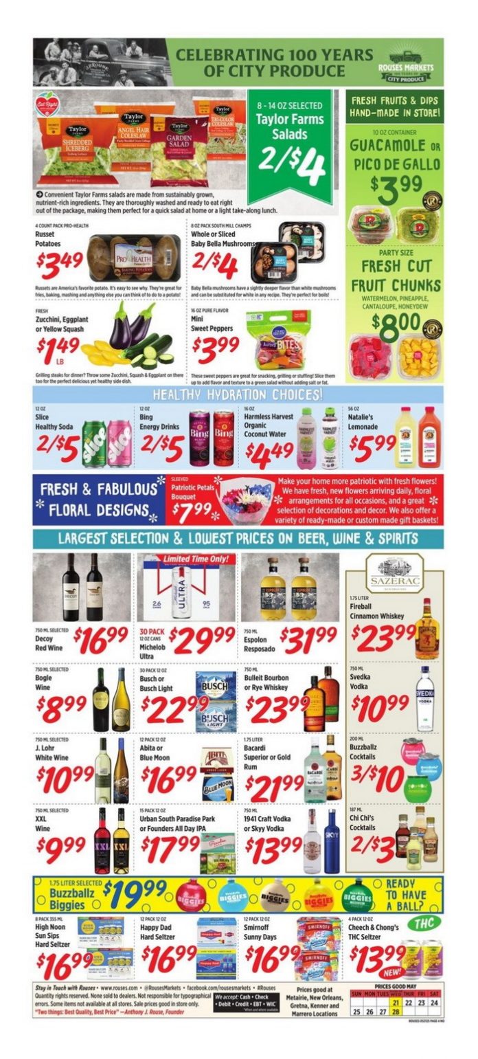 Rouses Weekly Ad May 21 – May 28, 2025 (Memorial Day Promotion Included)