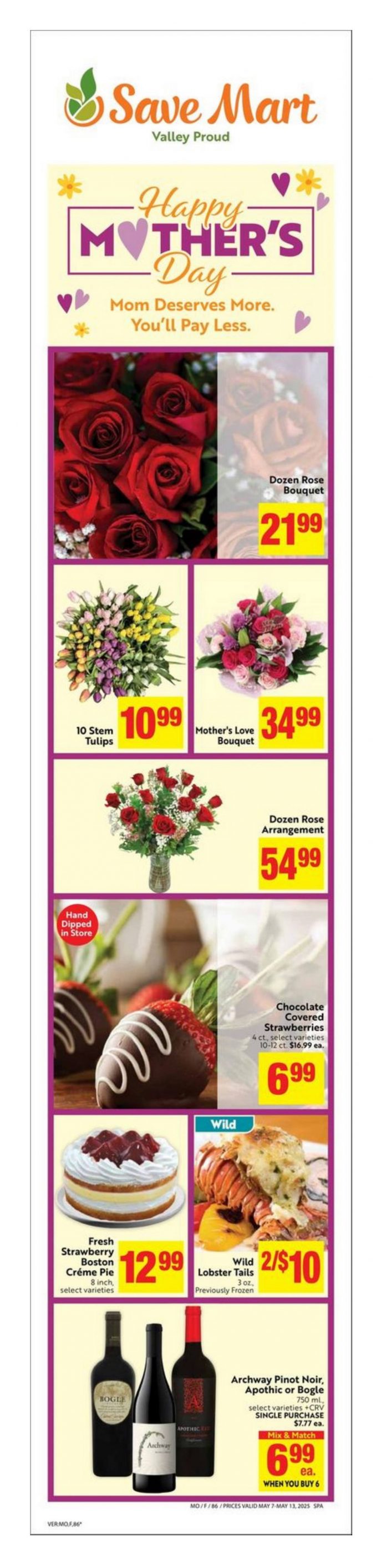 Save Mart Supermarkets Weekly Ad May 07 – May 13, 2025 (Mother's Promotion Included)