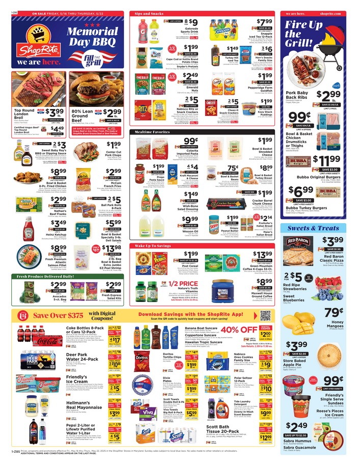 ShopRite Weekly Ad May 16 – May 22, 2025 (Memorial Day Promotion Included)