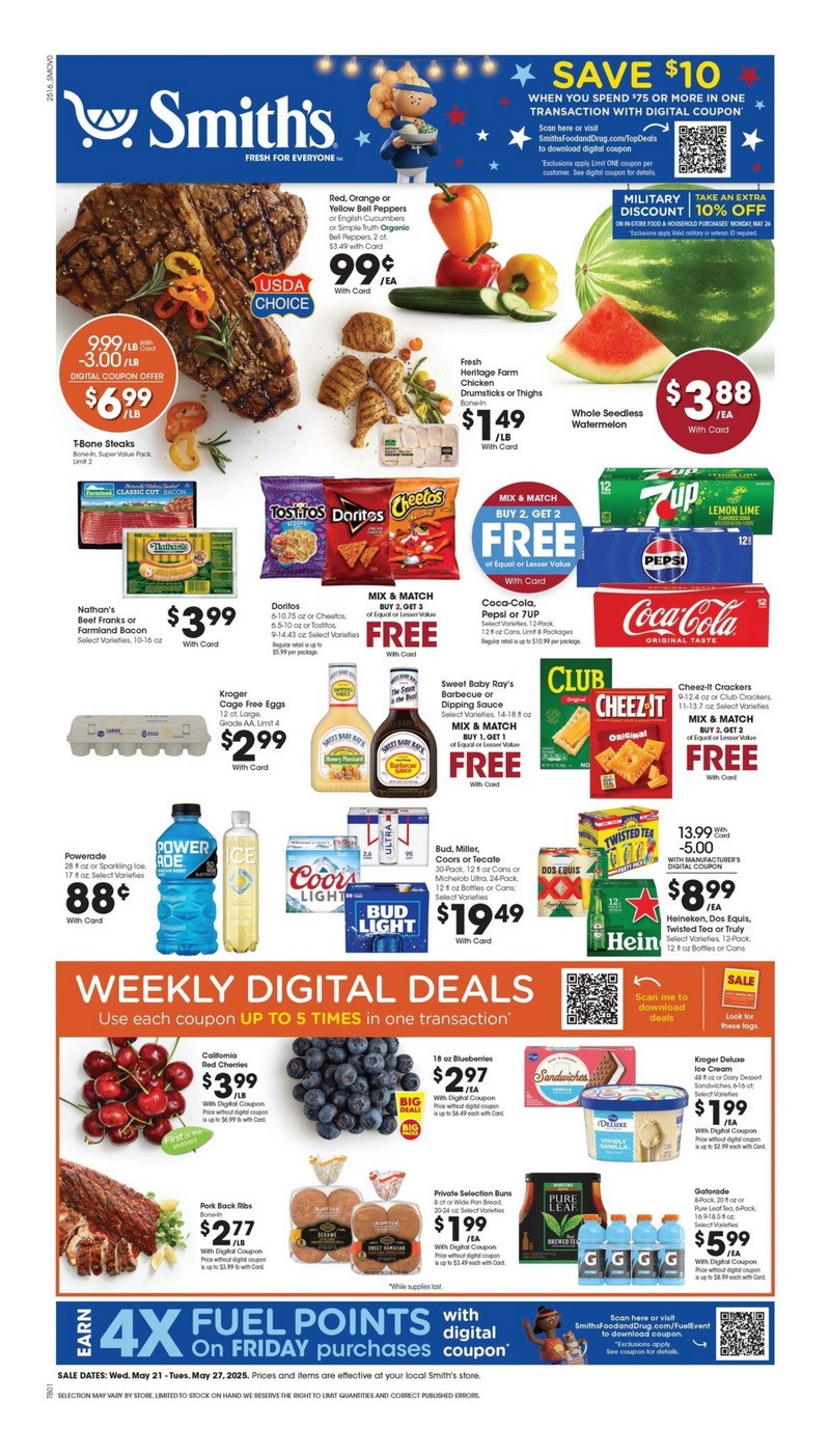 Smith's Food and Drug Weekly Ad May 21 – May 27, 2025 (Memorial Day Promotion Included)