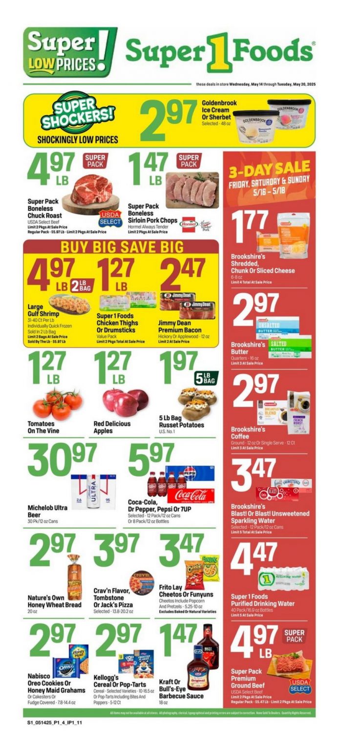 Super 1 Foods Weekly Ad May 14 – May 20, 2025