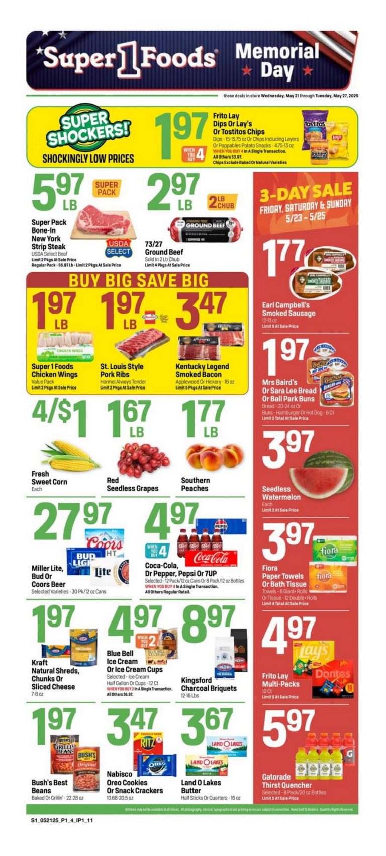 Super 1 Foods Weekly Ad May 21 – May 27, 2025 (Memorial Day Promotion ...