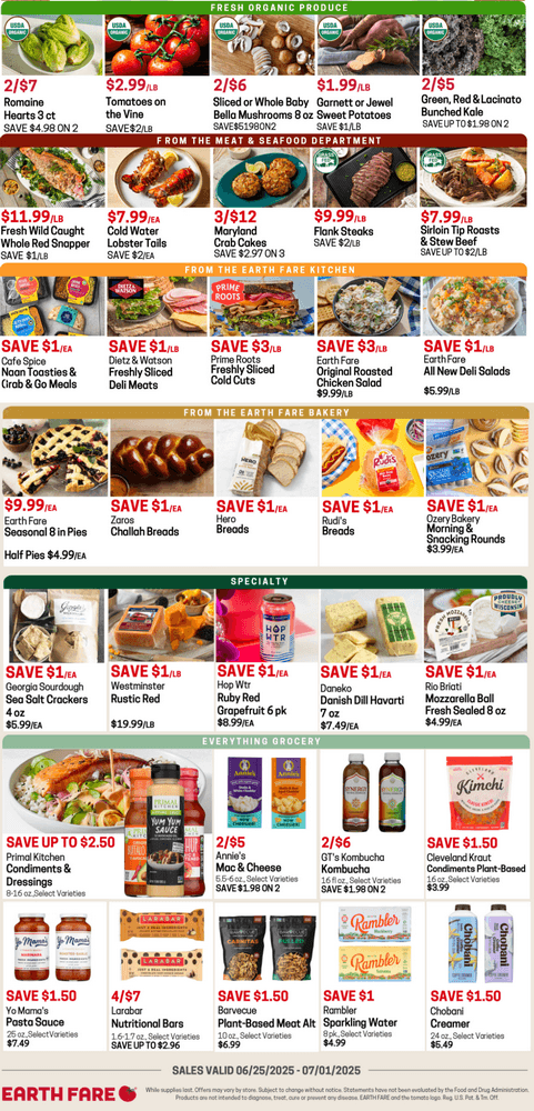 Earth Fare Weekly Ad Jun 25 – Jul 01, 2025