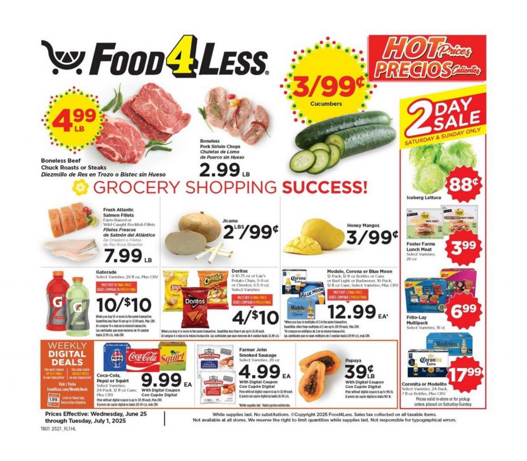 Food 4 Less Weekly Ad Jun 25 – Jul 01, 2025