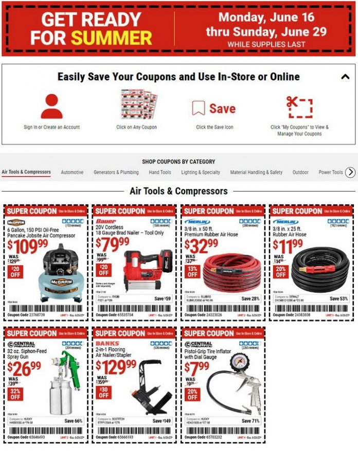 Harbor Freight Summer Coupon Sale Jun 16 – Jun 29, 2025