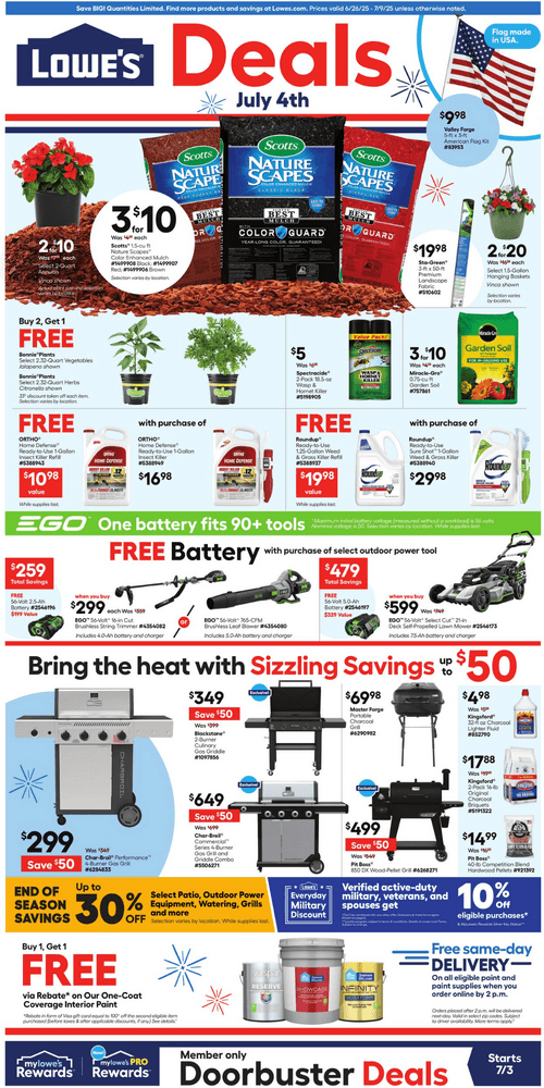 Lowe's Weekly Ad Jun 26 – Jul 09, 2025 (4th of July Promotion Included)
