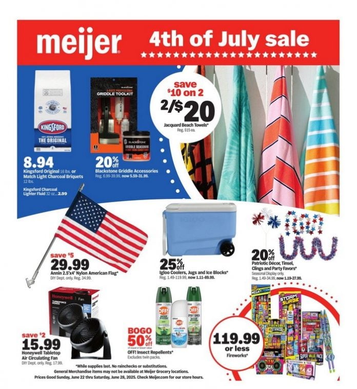 Meijer 4th of July Sale Jun 22 – Jul 05, 2025