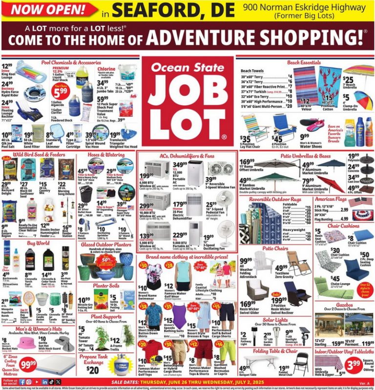 Ocean State Job Lot Weekly Ad Jun 26 – Jul 02, 2025