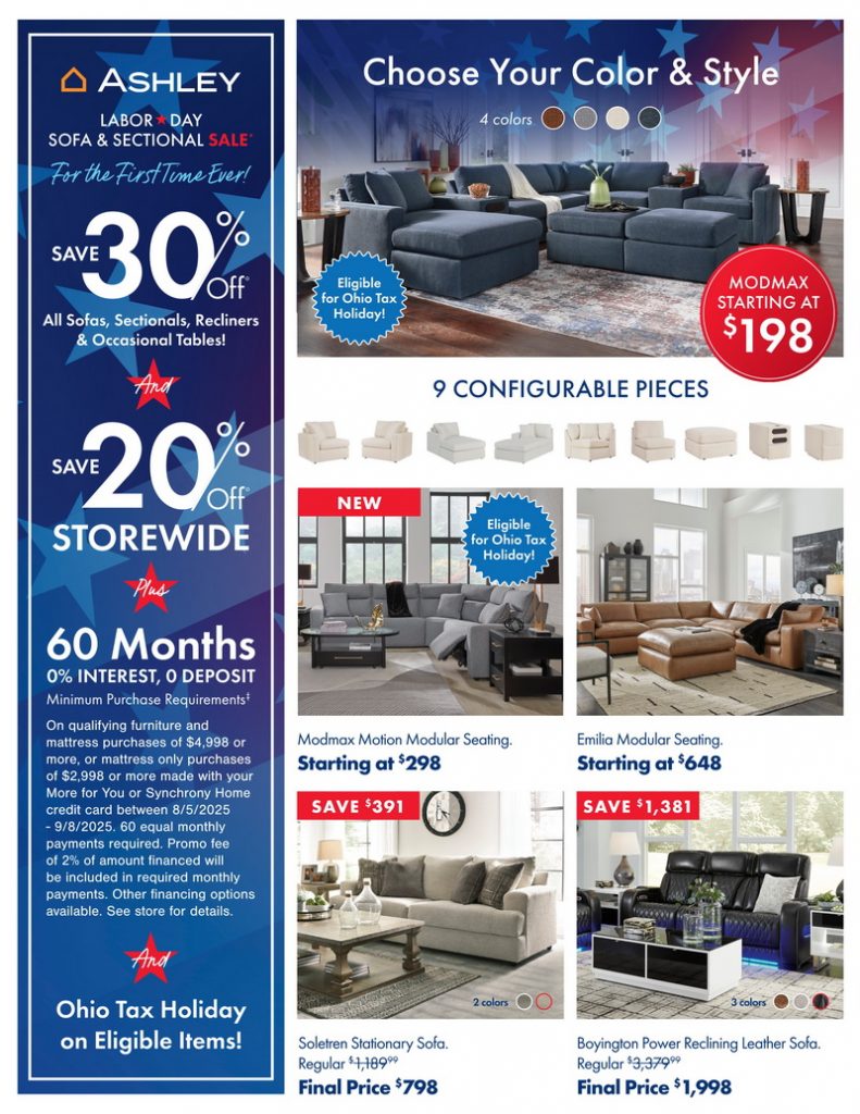 Ashley Furniture HomeStore Labor Day Sofa & Sectional Sale Jul 28 – Sep ...