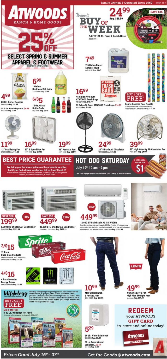 Atwoods Weekly Ad Jul 16 – Jul 27, 2025