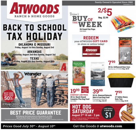 Atwoods Weekly Ad Jul 30 – Aug 10, 2025