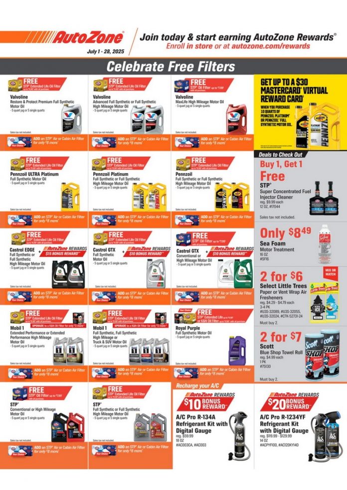 AutoZone Monthly Ad Jul 01 – Jul 28, 2025