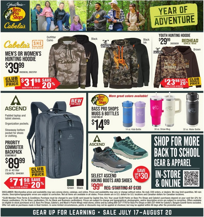 Bass Pro Shops Year of Adventure Sale Jul 17 – Aug 20, 2025