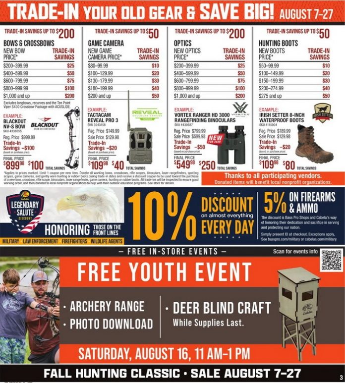 Bass Pro Shops Fall Hunting Classic Sale Aug 07 – Aug 27, 2025