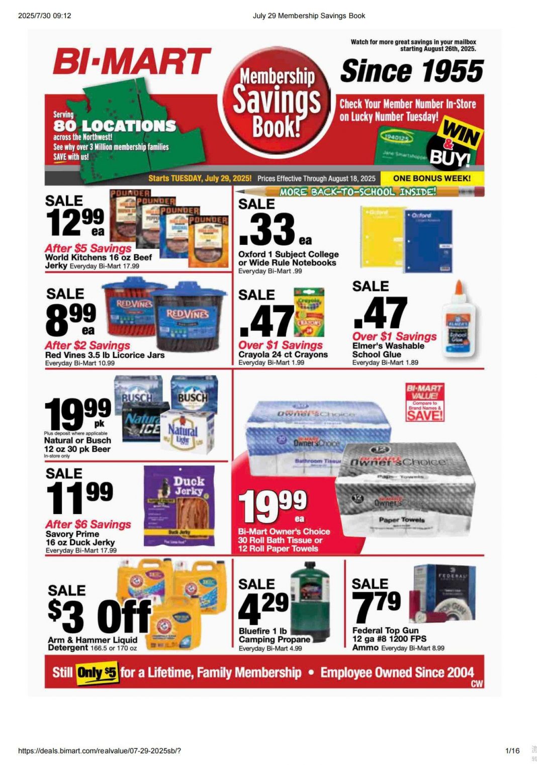 Bi-Mart Weekly Ad Jul 29 – Aug 18, 2025