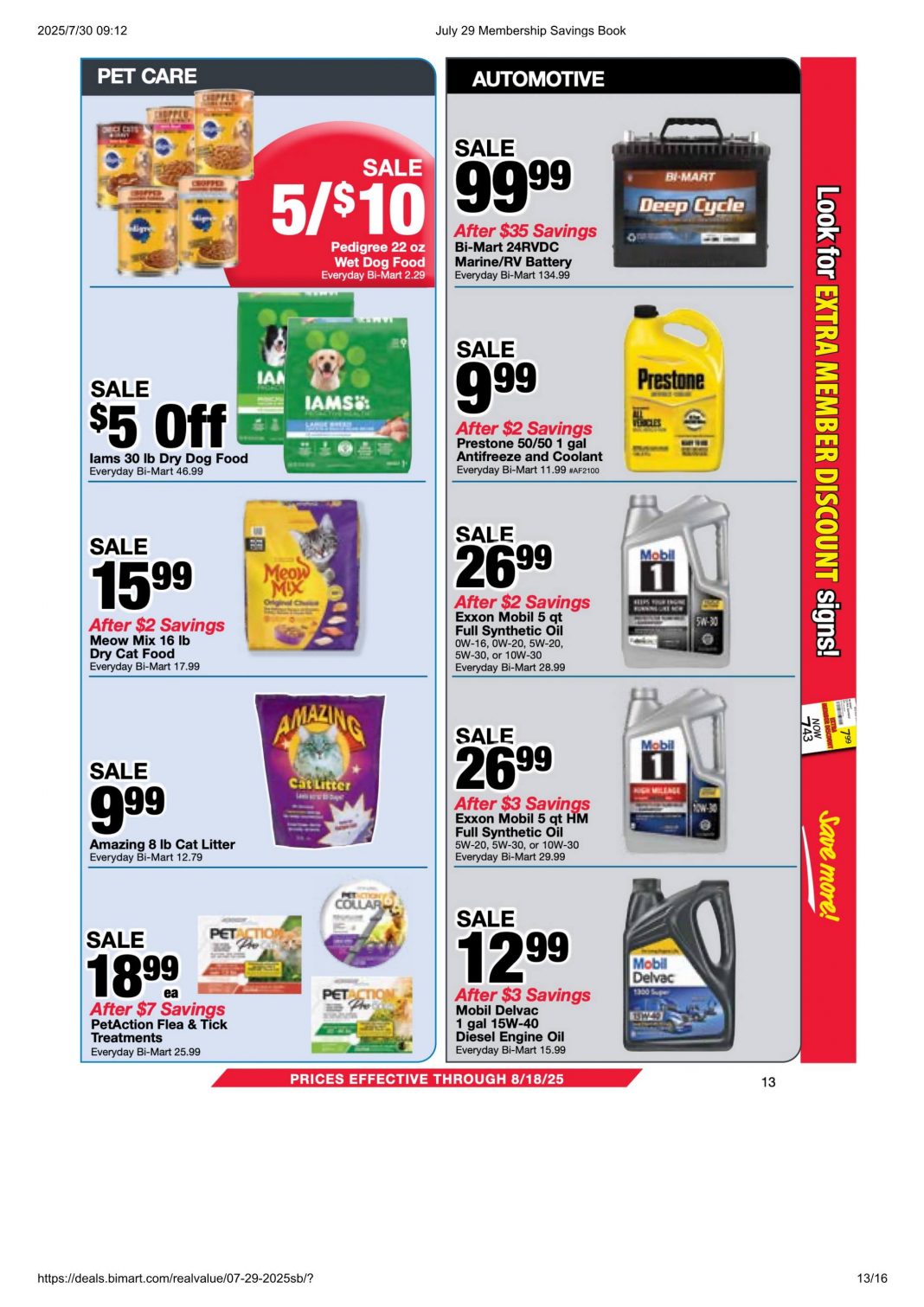 Bi-Mart Weekly Ad Jul 29 – Aug 18, 2025