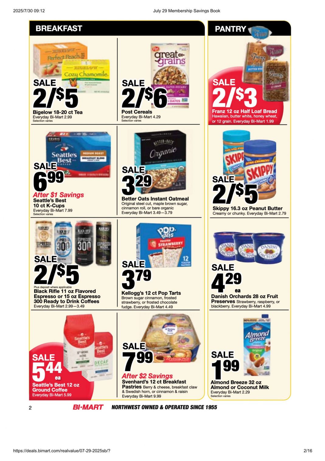 Bi-Mart Weekly Ad Jul 29 – Aug 18, 2025