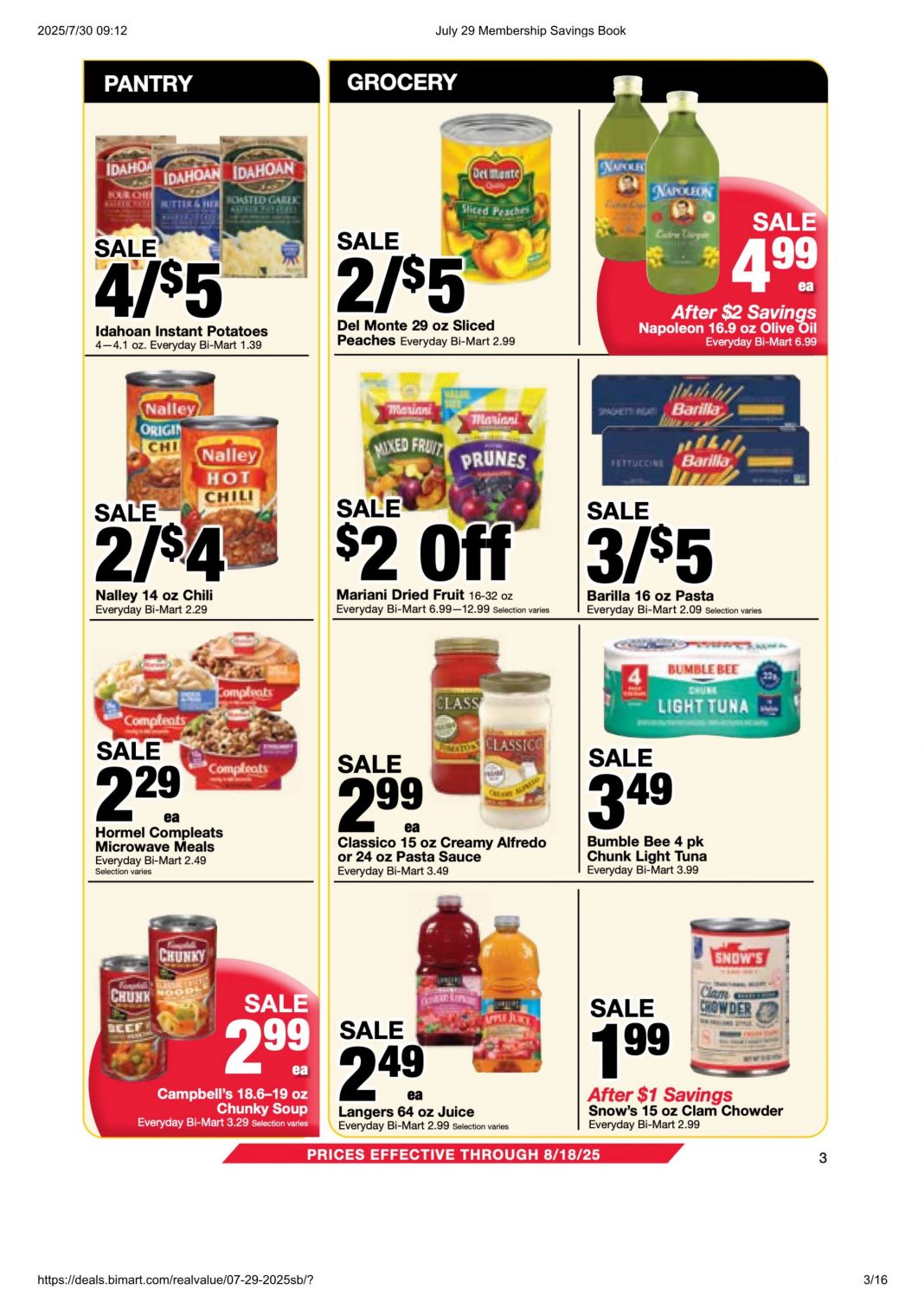 Bi-Mart Weekly Ad Jul 29 – Aug 18, 2025