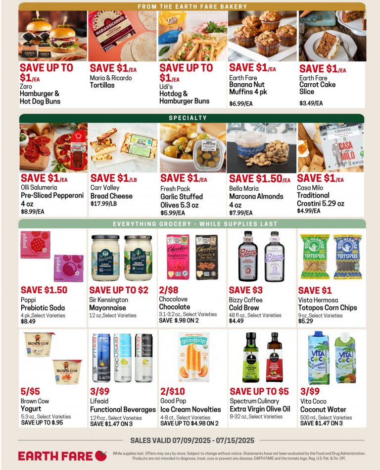 Earth Fare Weekly Ad Jul 09 – Jul 15, 2025