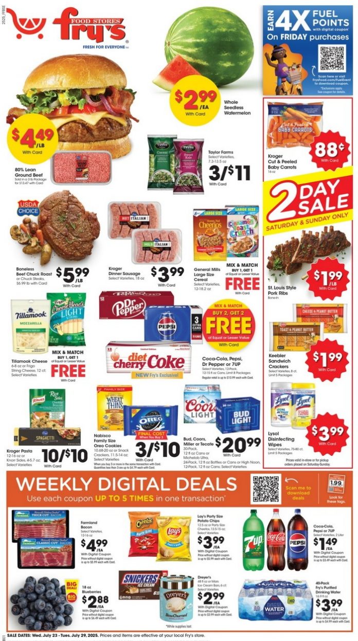 Fry's Food Weekly Ad Jul 23 – Jul 29, 2025